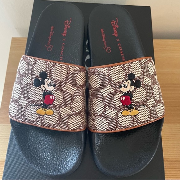 Coach | Shoes | Nwt Disney X Coach Mickey Mouse Slides Sandals | Poshmark